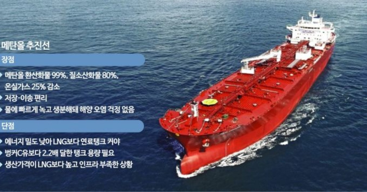 "LNG선 뛰어넘는다" 대세로 떠오른 메탄올 선박