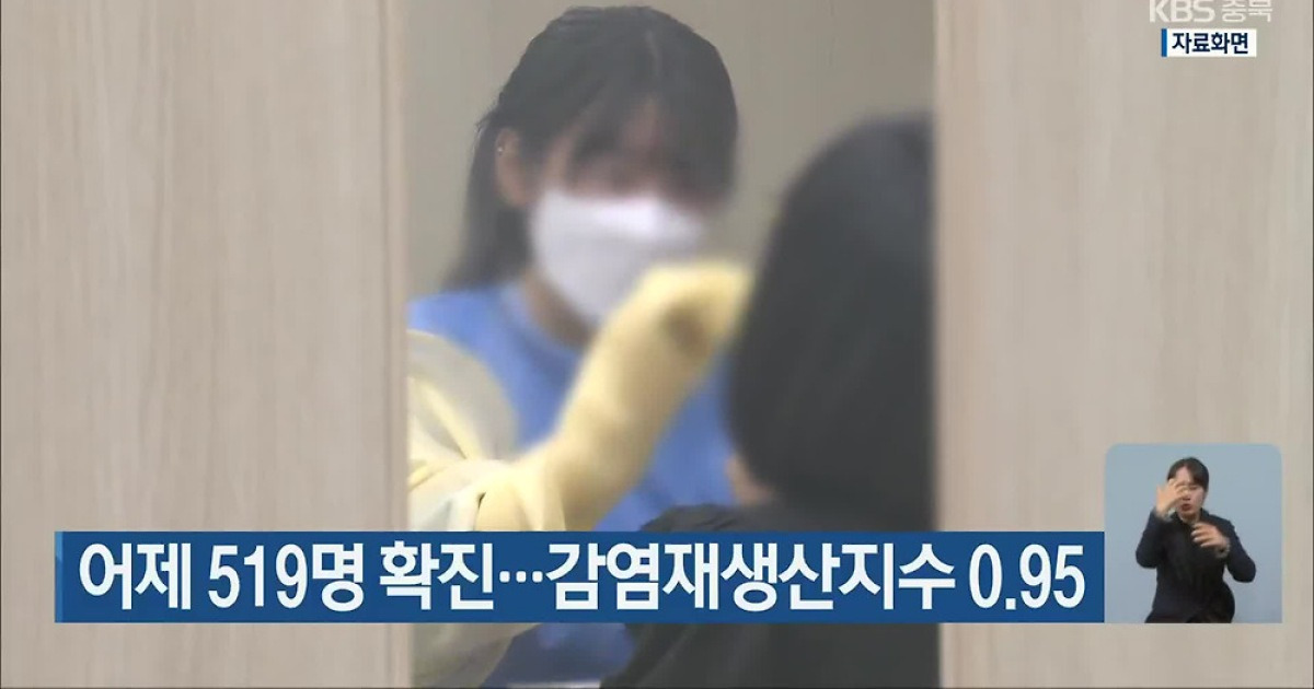 충북 어제 519명 확진…감염재생산지수 0.95