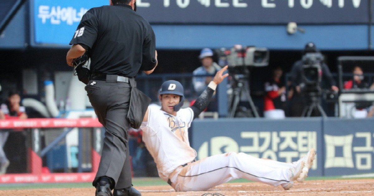 강승호 팔 바꾼 득점-이유찬 슈퍼캐치... QS 윤영철 울렸다, KIA전 연패탈출 [잠실 현장리뷰]