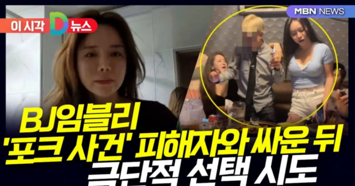 [D뉴스] BJ임블리 '포크 사건' 피해자와 싸운 뒤 극단적 선택 시도