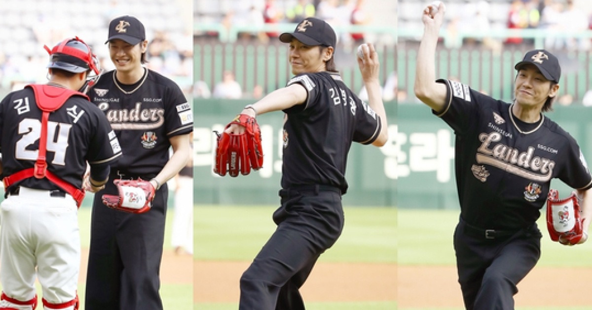 '승리 요정' 김영광, 연고지 인천 SSG랜더스 시구