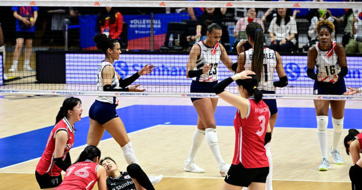 '정지윤 분전' 韓여자배구, VNL 충격의 25연패...도미니카共에 무기력한 셧아웃 완패 [VNL]