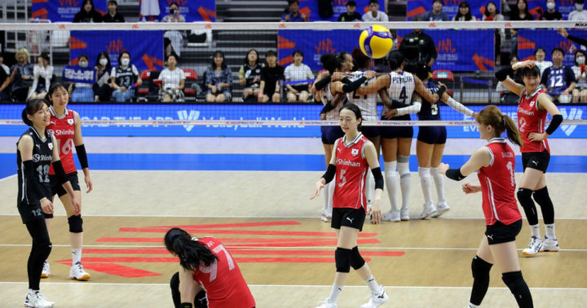 한국 여자배구, 홈에서 충격의 VNL 25연패…도미니카에 3대0 패배