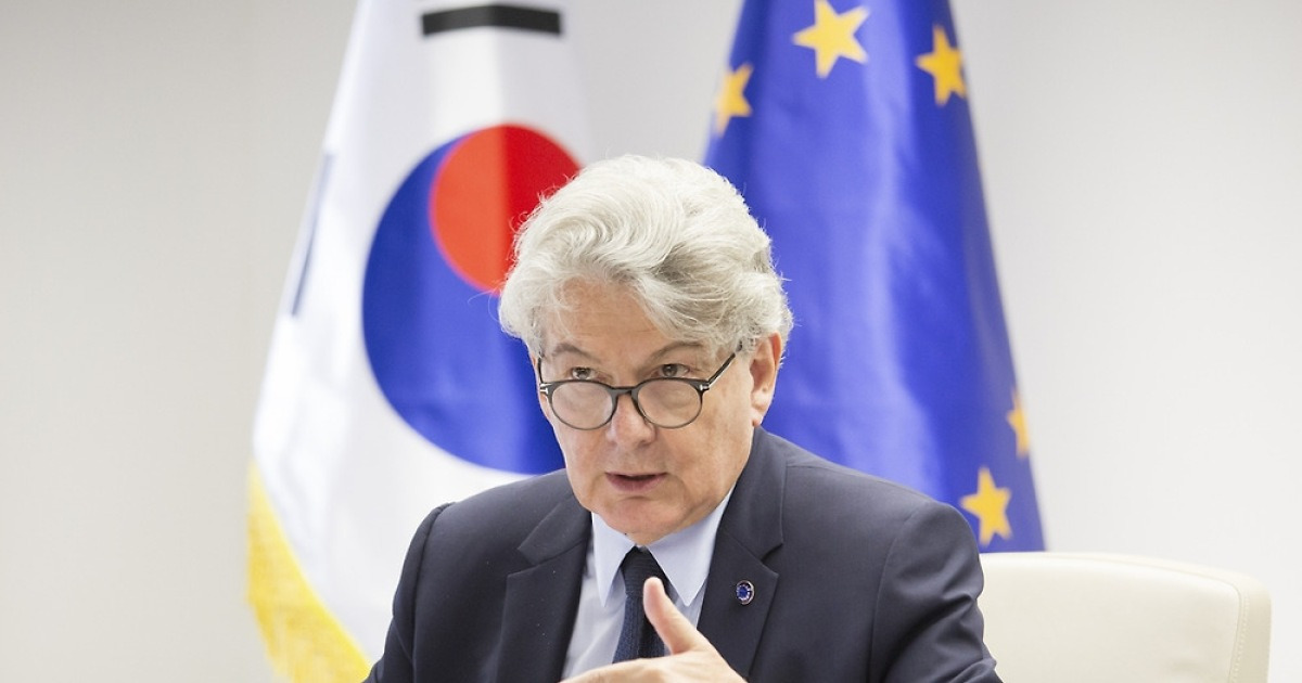 [인터뷰] 브르통 EU집행위원 "CRMA, 美 IRA와 정반대…韓기업 차별없다"