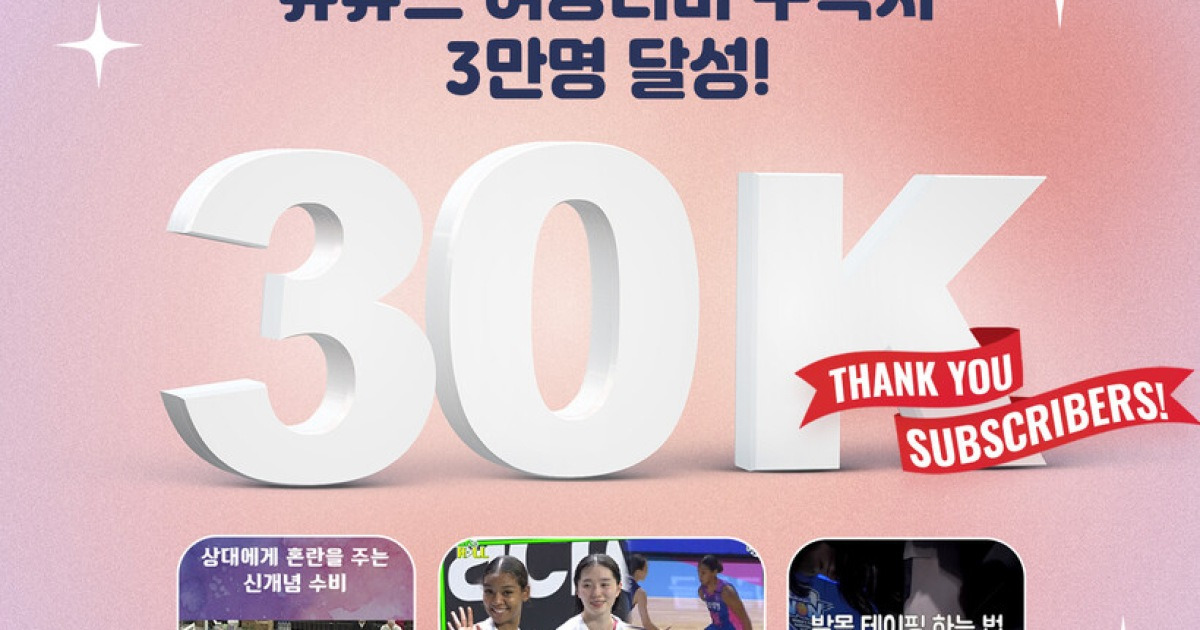 WKBL, 유튜브 채널 ‘여농티비’ 구독자 3만명 달성 이벤트 실시