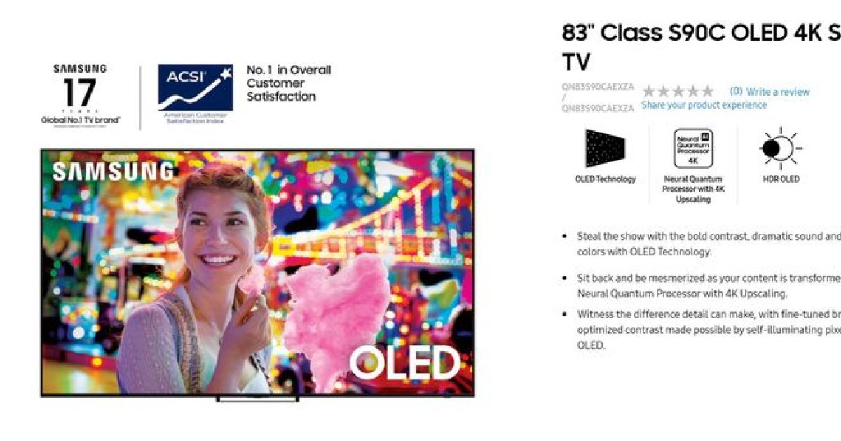 삼성전자, 美서 'LGD 협업' OLED TV 판매 개시