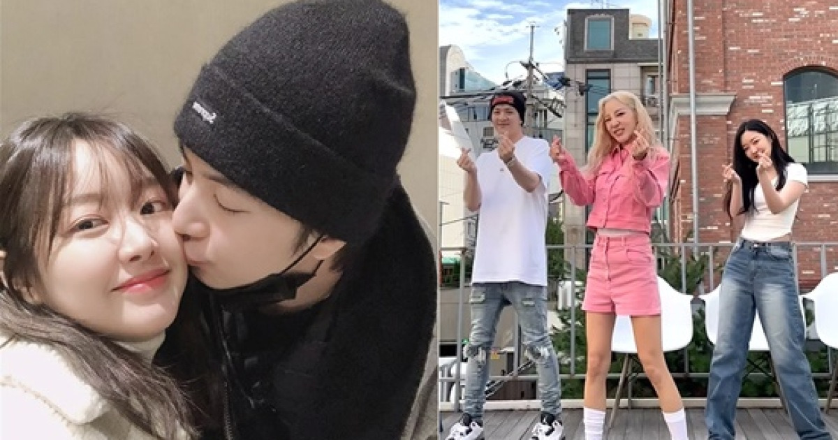 천둥♥미미 친누나 산다라박 앞에서 커플 하트…이쁜 동생들