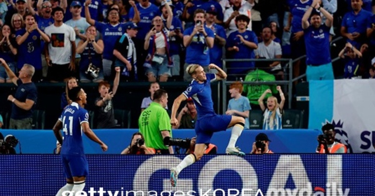 "음바페보다 빠르다"...이적료만 1350억 첼시MF→EPL 15경기 0골→반년만에 서머리그서 첫골...팬들 유럽 최고 스피드 '경악'