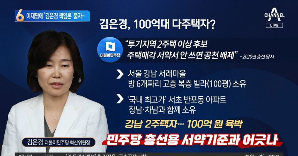 방 6개 빌라와 아파트…김은경 강남 2주택 100억 육박