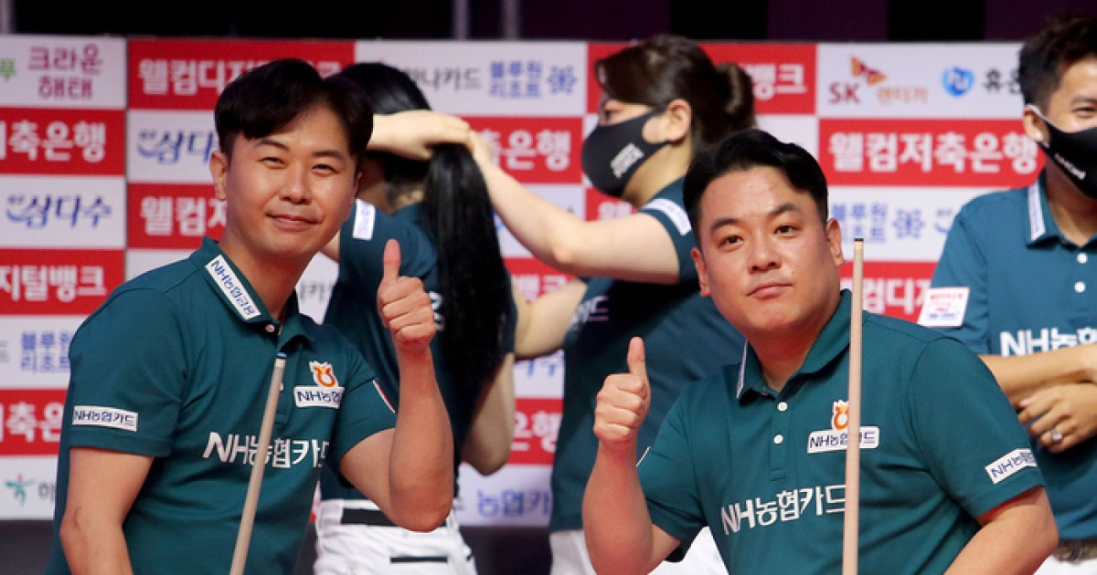 ‘조재호·김민아 2승씩’ NH농협카드, SK렌터카 4-0 완파…PBA팀리그 1R 선두 유지→우승 앞으로