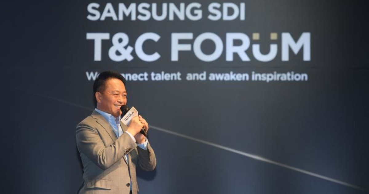 환영사 하는 최윤호 삼성SDI 대표이사