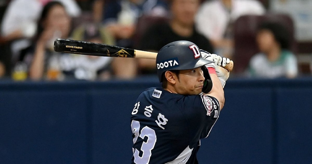 ‘홈런→3루타→2루타→단타’ 강승호, KBO 30번째 힛 포 더 사이클