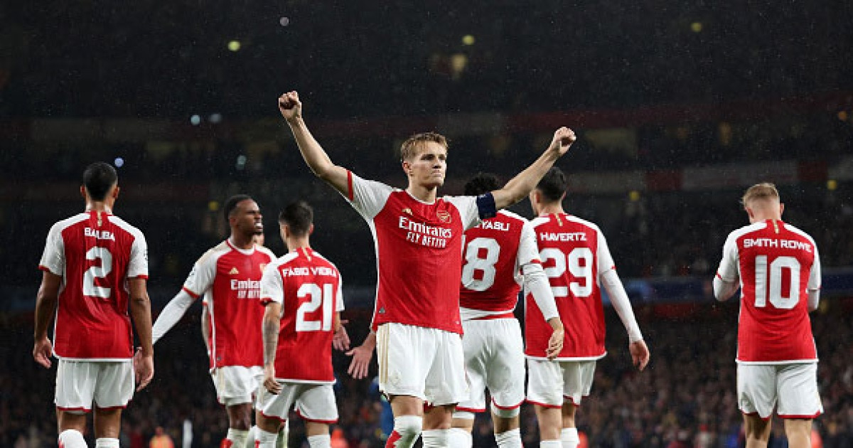 '7년을 기다린 팀의 포효' 아스널, UCL 복귀전에서 PSV 4-0 대파...사카-트로사르-제주스-외데고르 득점