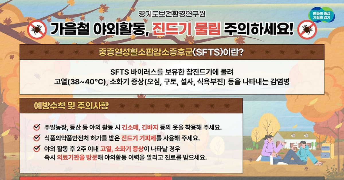 경기 3년간 SFTS 환자 97명 전국 최다…"진드기 물림 주의"