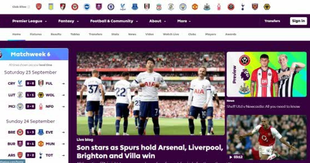 '아스날전 멀티골' 손흥민, EPL 공홈-BBC 메인 장식