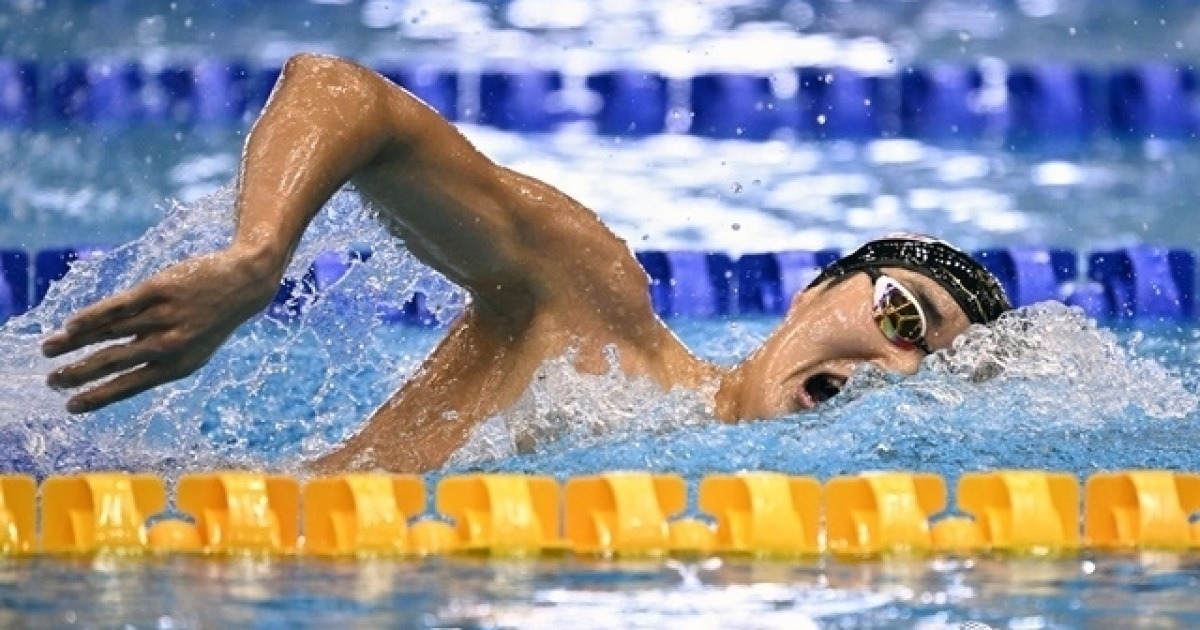 AG 3관왕 노리는 김우민, 자유형 400m 예선 1위로 통과 [MK항저우]