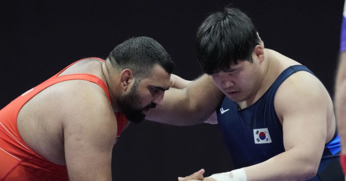 레슬링 김민석, 그레코로만형 130kg 동메달 획득...AG 2연속