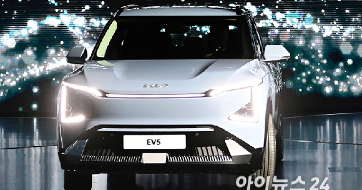 [포토]기아 EV5 'E-GMP' 적용 최초 전륜 기반 전용 EV 첫 국내 공개