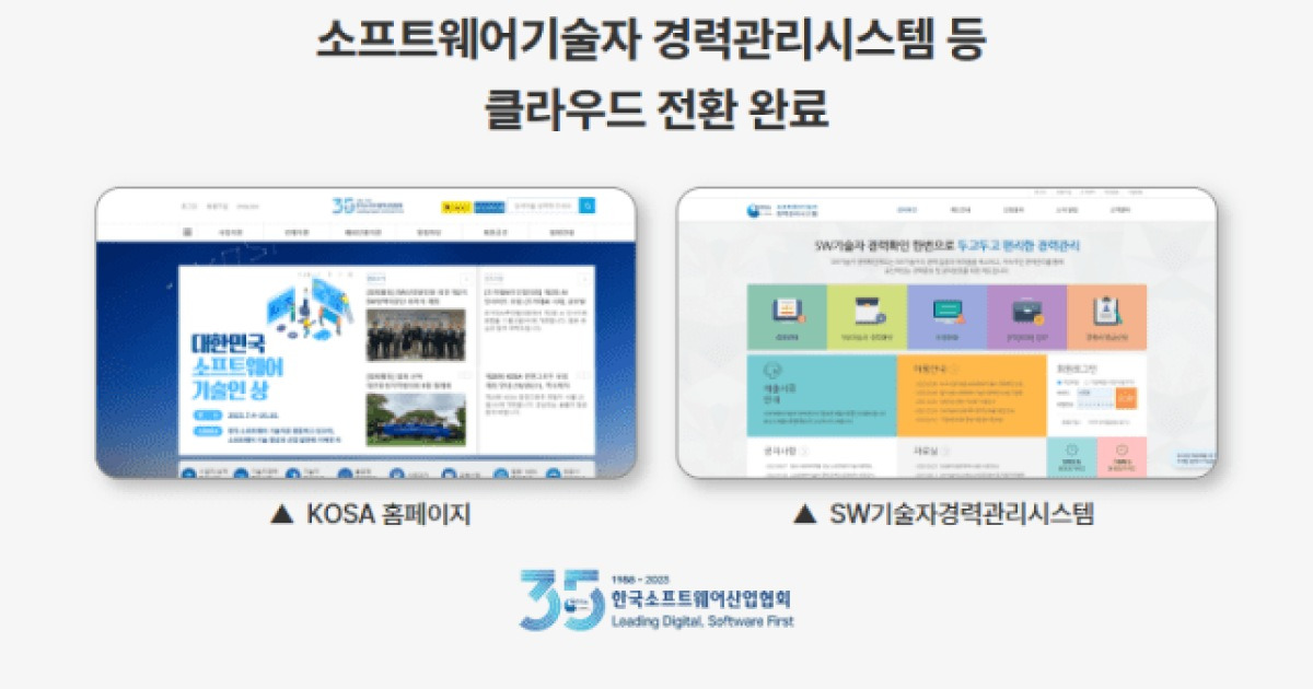 KOSA, SW기술자 경력관리시스템 클라우드 전환
