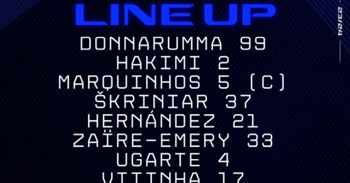 ‘이강인 벤치 대기’ PSG, UCL F조 3R AC 밀란전 선발 명단 공개