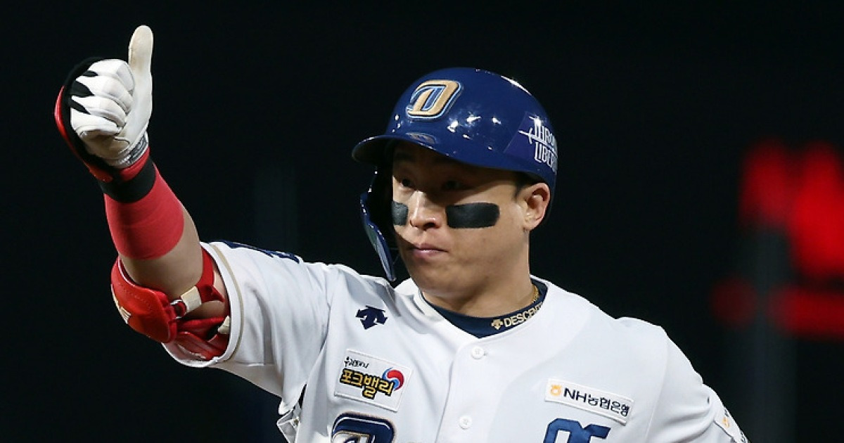 NC 손아섭의 유쾌한 각오…"KT 포수 장성우에게 스트레스 줘야"[PO1]