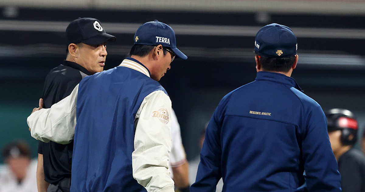 "페디가 흥분하길래…" 마운드로 전력질주, 12K 에이스 지키고 1차전 잡은 NC 강인권 감독 [PO1 승장]