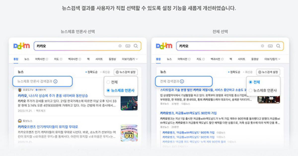 DAUM updates news search defaults prioritizing content partners