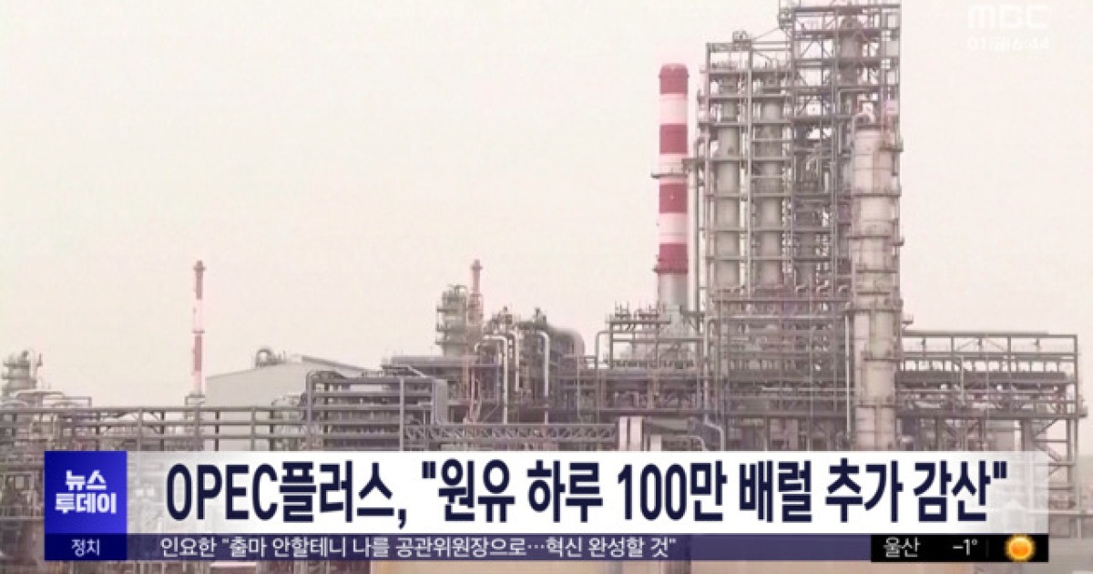 OPEC플러스, "원유 하루 100만 배럴 추가 감산"