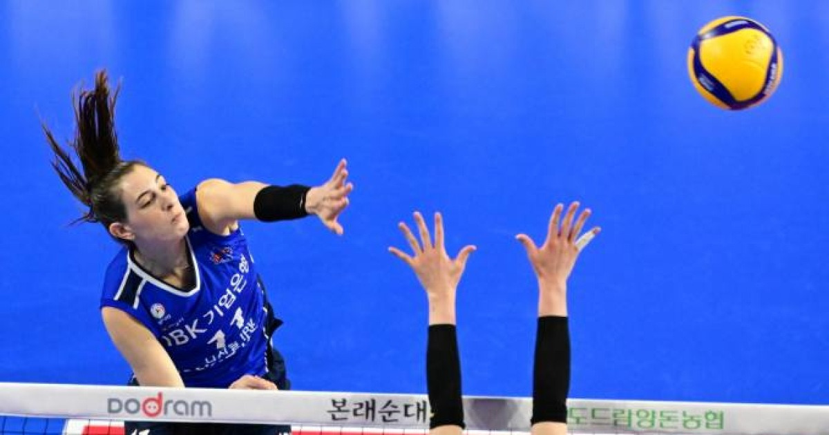 ‘아베크롬비 42점’ IBK기업은행, GS칼텍스 꺾고 2연승 질주…4위로 점프 [V리그]