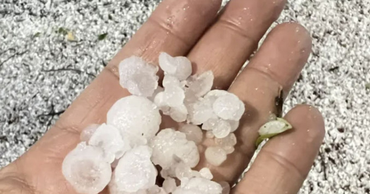 Hailstones pelt Busan on Wednesday