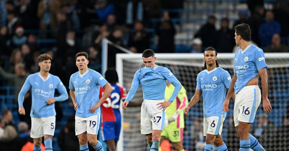 '디펜딩 챔피언' 맨시티가 수상하다! EPL 최근 6경기 단 1승 + 4위 추락...혼돈으로 치닫는 우승권 경쟁