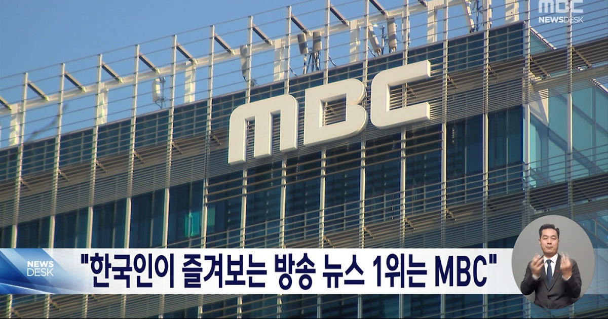 MBC, 4분기 가장 즐겨보는 뉴스채널 1위‥2, 3위는 KBS, YTN