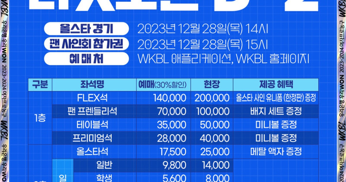 WKBL 올스타 페스티벌, 28일 예매 오픈