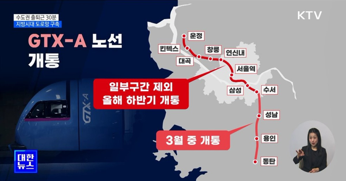 GTX-A 노선 3월 개통···지방시대 도로망 확충