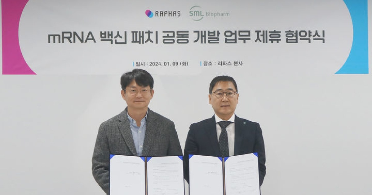 라파스, SML바이오팜과 국산 mRNA 백신패치 개발 협약