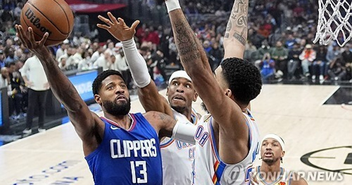 [NBA] '폴 조지 4Q 18점 원맨쇼' LAC, OKC 제압
