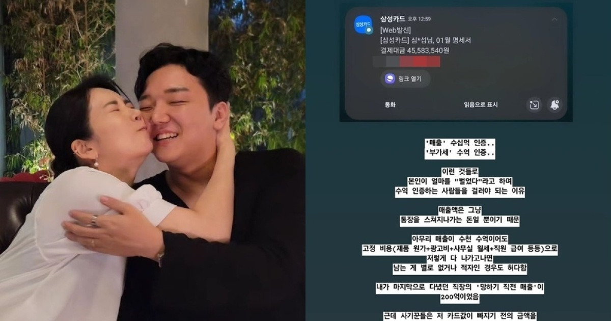 배슬기 남편 심리섭 月카드값 4500만원 인증 “통장 스쳐가는 돈”