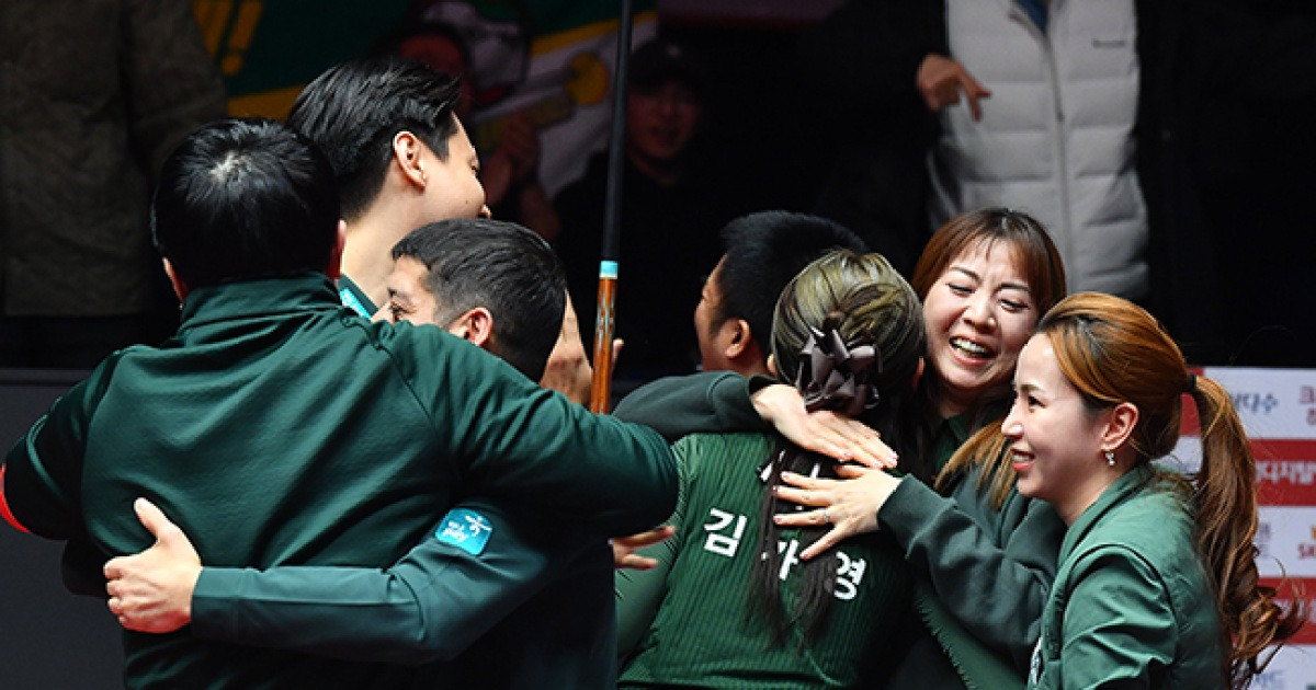 [ST포토] 하나카드, PBA팀리그 파이널 1차전 승리