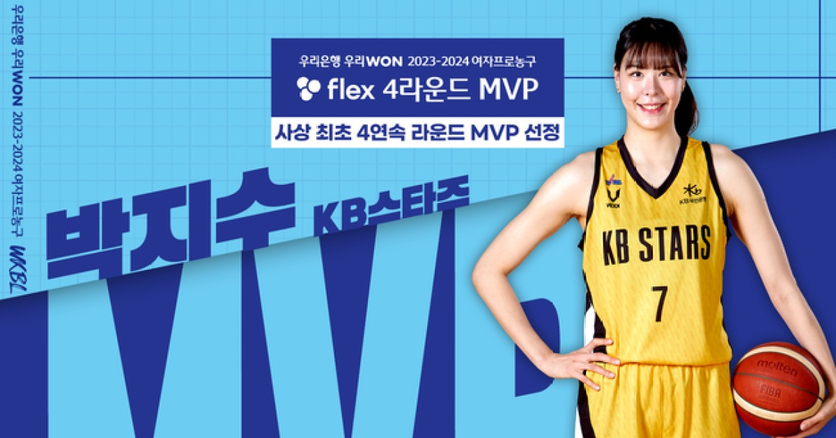 '적수 없다' 女 농구 박지수, 4연속 라운드 MVP 수상... MIP는 나윤정[공식발표]