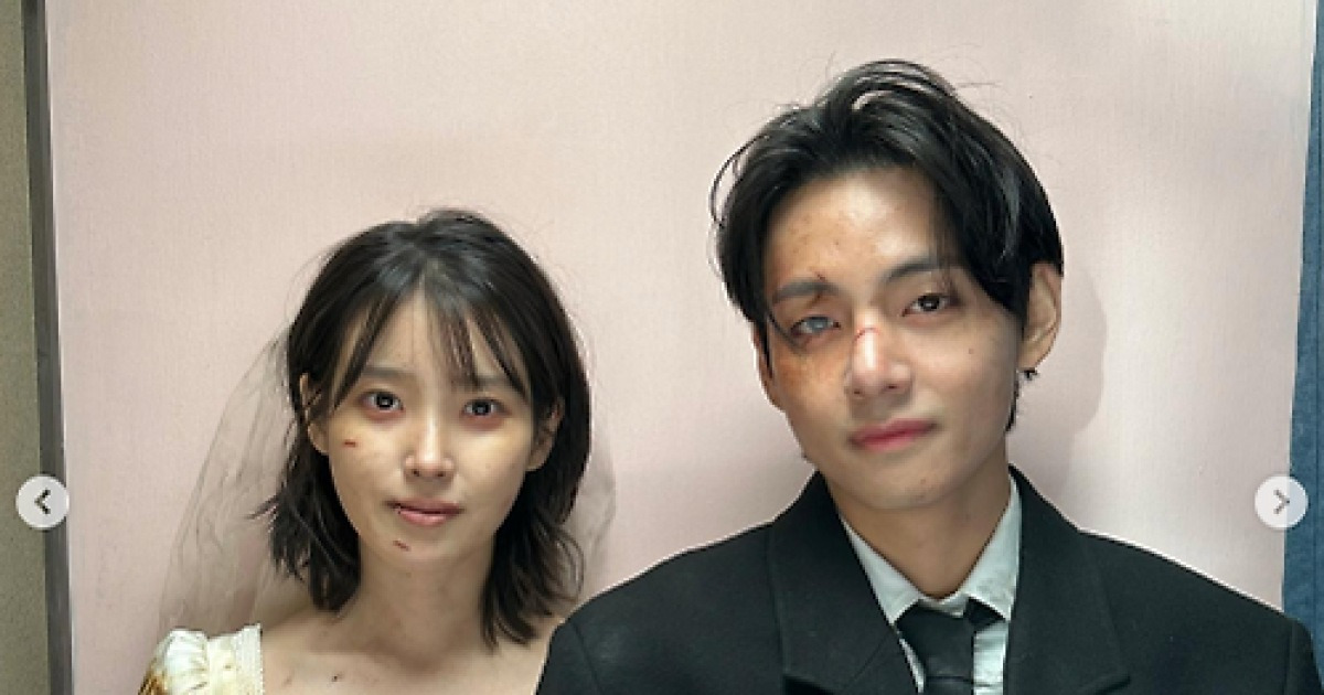 아이유x뷔 레전드 웨딩네컷 이렇게 탄생했다 [oh 쎈 이슈]