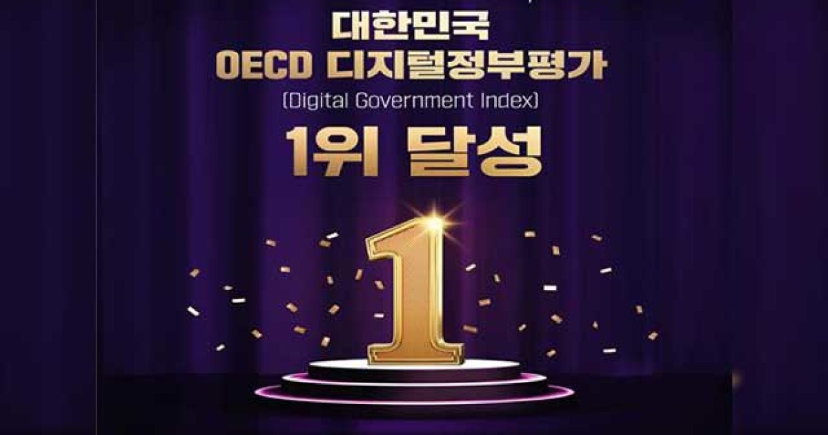 한국, OECD 디지털정부 평가에서 2회 연속 종합 1위