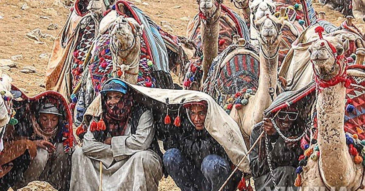 EGYPT-GIZA-RAIN