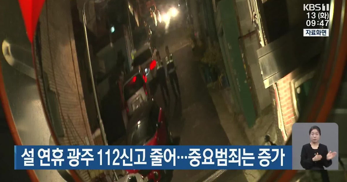 설 연휴 광주 112신고 줄어…중요범죄는 증가