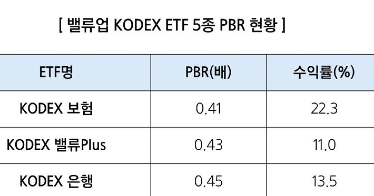 삼성운용, 밸류업 프로그램 수혜...'PBR 0.5미만' ETF 5종 제시