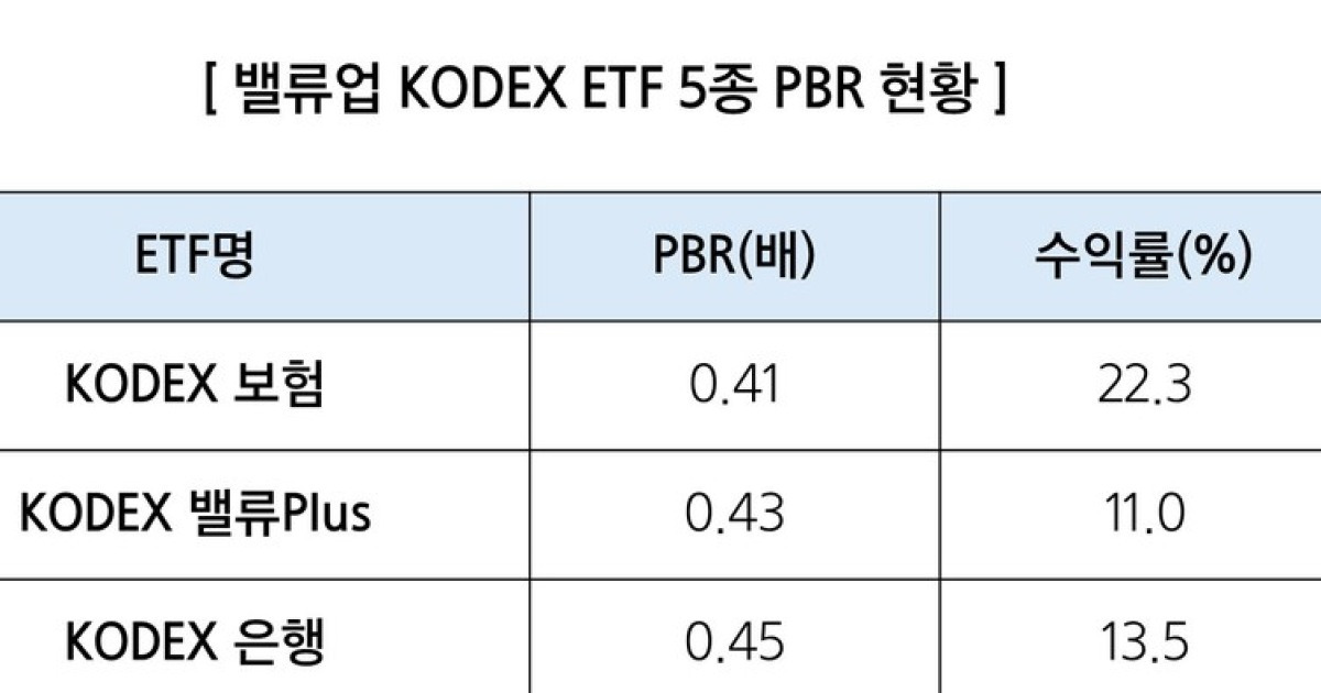 삼성자산운용이 꼽은 'PBR 0.5 미만' ETF 5종은?