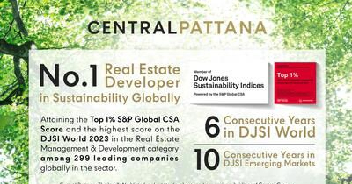 [PRNewswire] Central Pattana, 2023년 부동산 부문 DJSI 세계 순위 1위 달성
