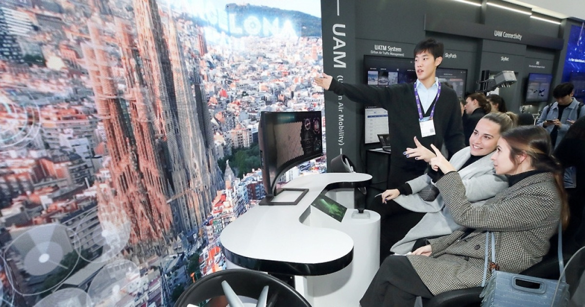 KT, MWC서 디지털트윈·AI 접목한 UAM 통신 특화 기술 선봬