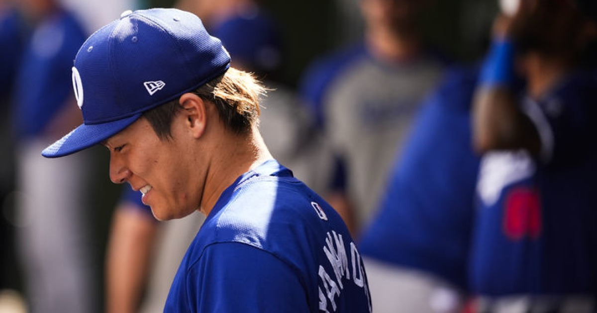 다저스 야마모토, MLB 시범경기 데뷔전 2이닝 3K 무실점