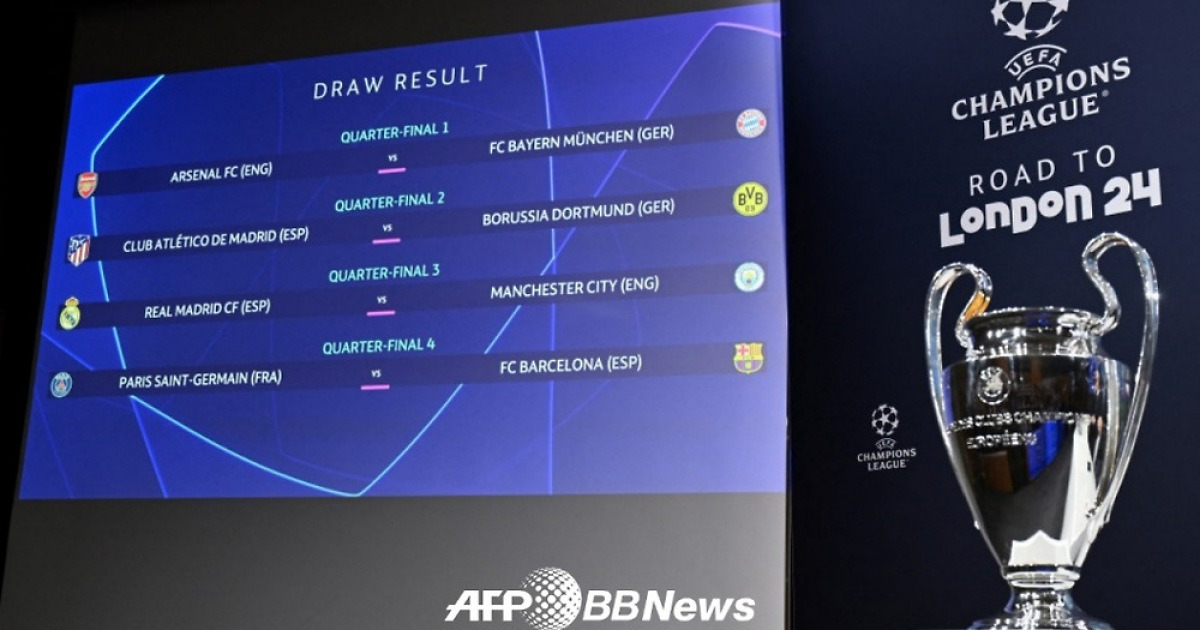 [오피셜] 챔스 8강 대진 공식발표, '김민재 vs아스날'-'이강인 vs바르샤'... 결승까지는 서로 못 만난다