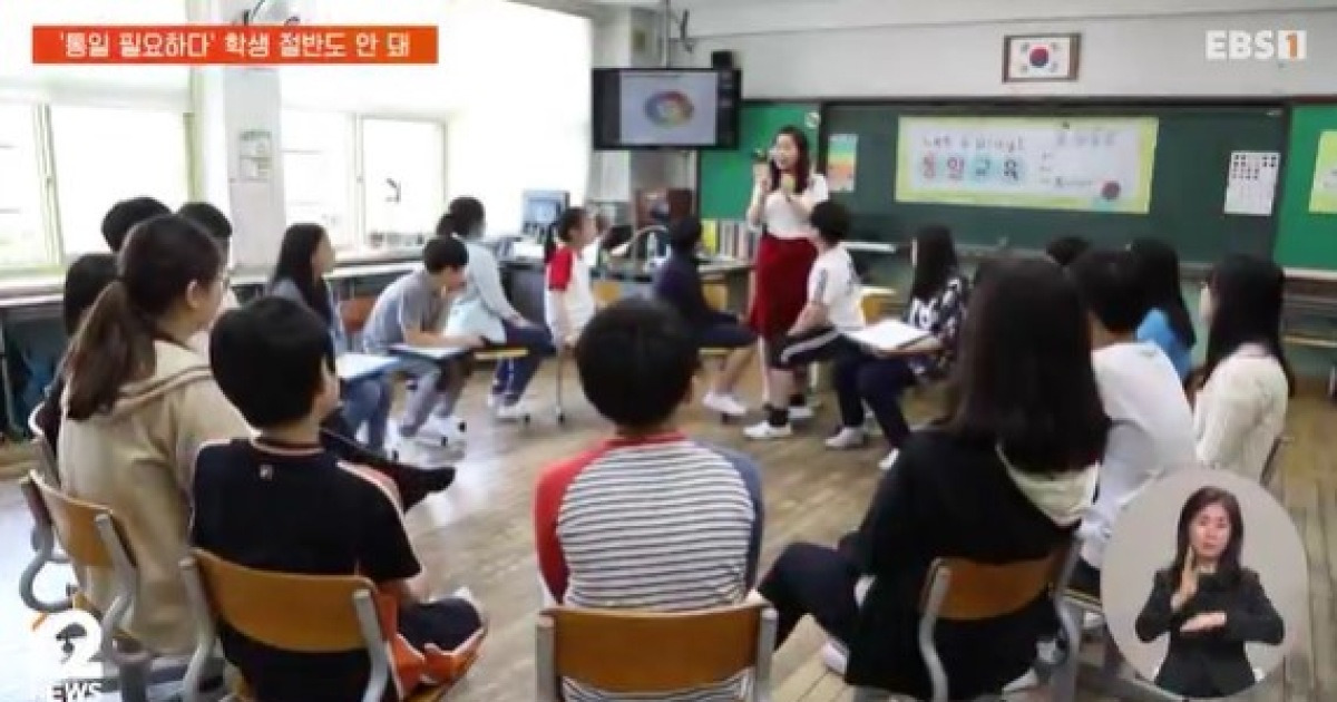 '통일 필요하다'는 학생 처음 절반 이하로